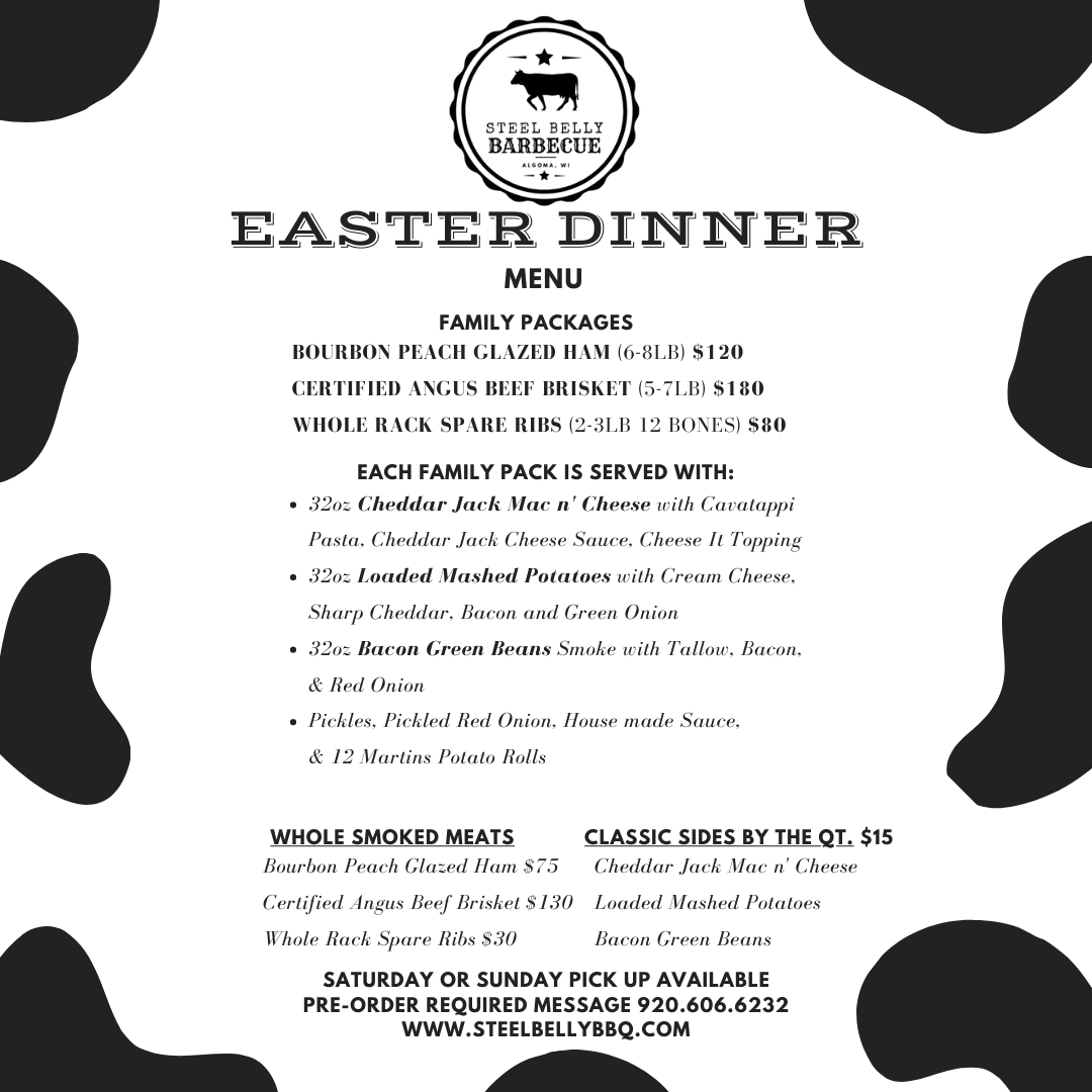EASTER PRE ORDER – steelbellybbq